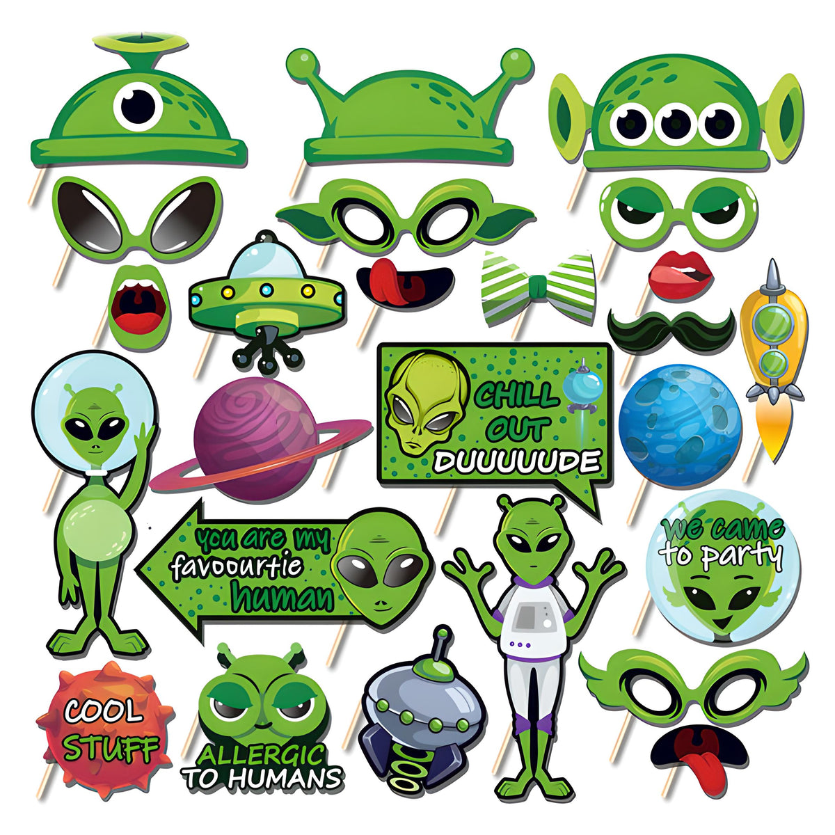 Alien Birthday Cupcake Toppers | Alien Shopping
