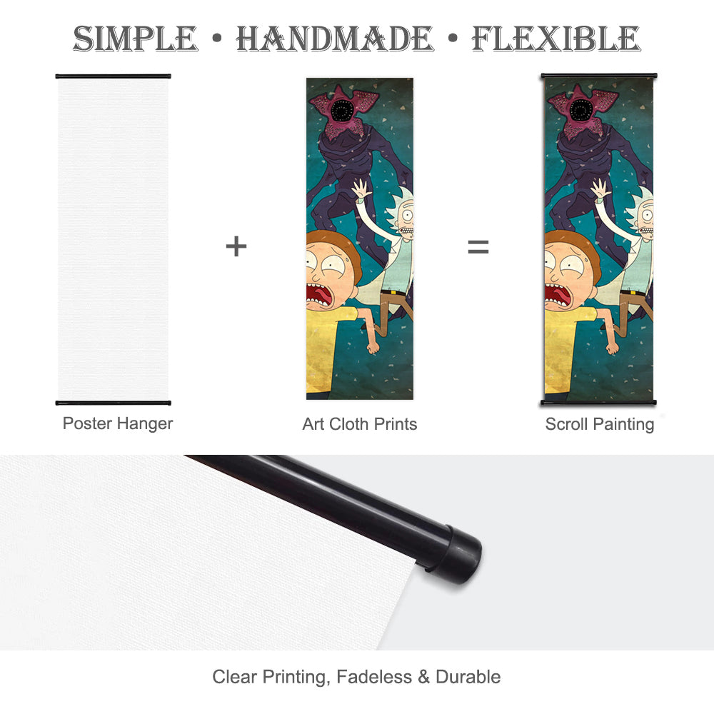 Rick And Morty Stranger Things Wall Art | Alien Shopping