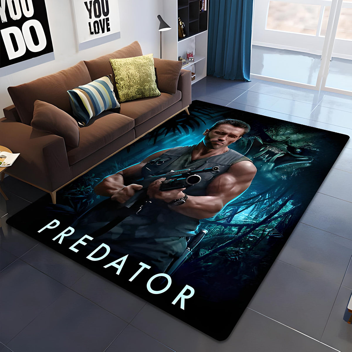 Arnold Schwarzenegger VS Predator Rug | Alien Shopping